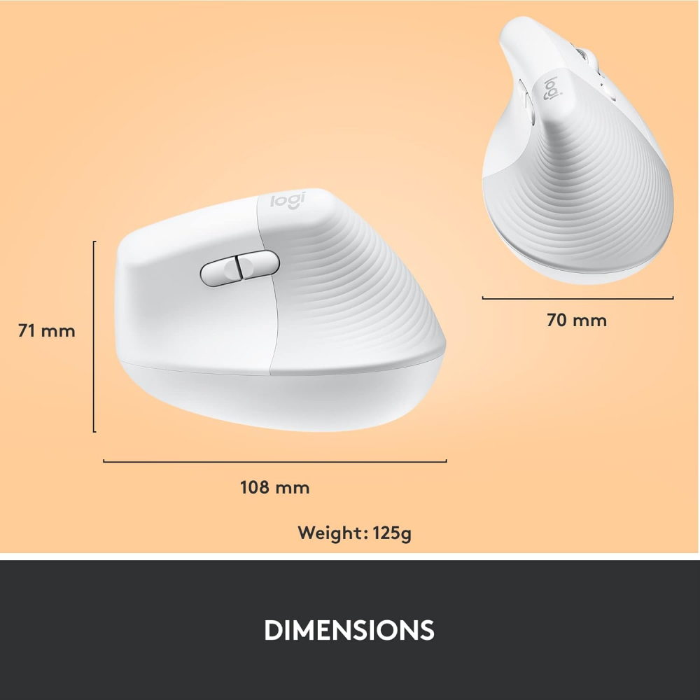 Dealmonday | Logitech Lift Vertical Ergonomic Mouse, Wireless - White